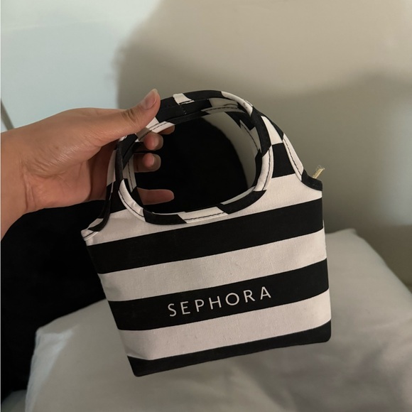 Sephora | Bags | Mini Black And White Sephora Tote Striped Womens Bag ...